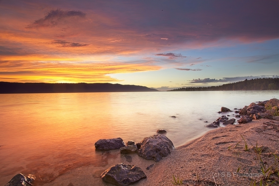 Firey sunset by S B Photography Wall Art