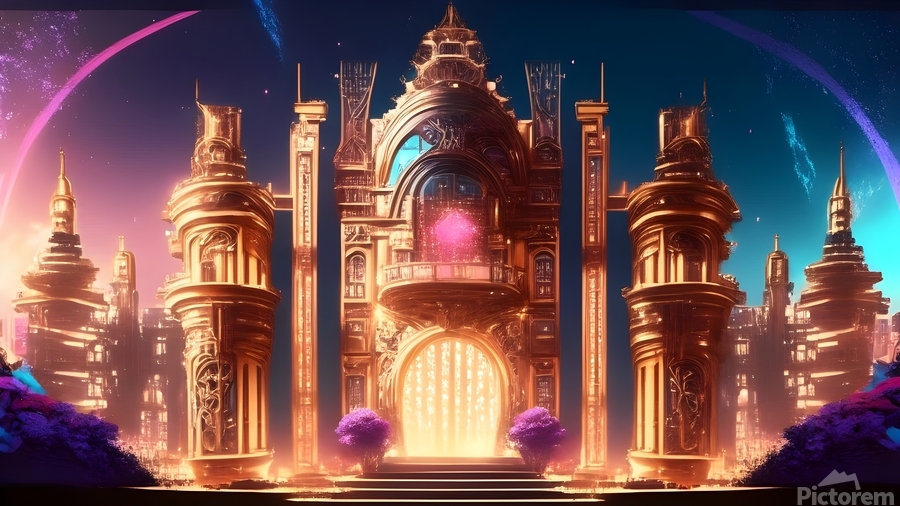 Celestial Citadel by Beautiful Digital Art Wall Art
