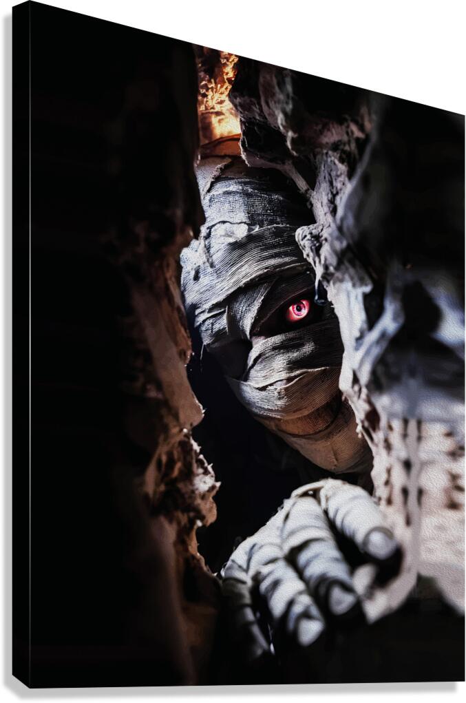 Creepy Mummy Wall Art – Dark Horror Portrait by Ramy Salah Hefny Wall Art