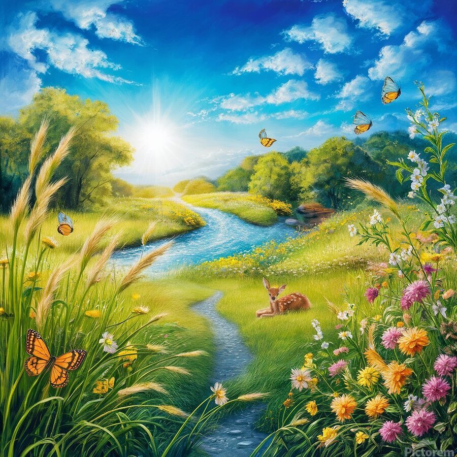 beautiful summer natural scenes by black rock Wall Art