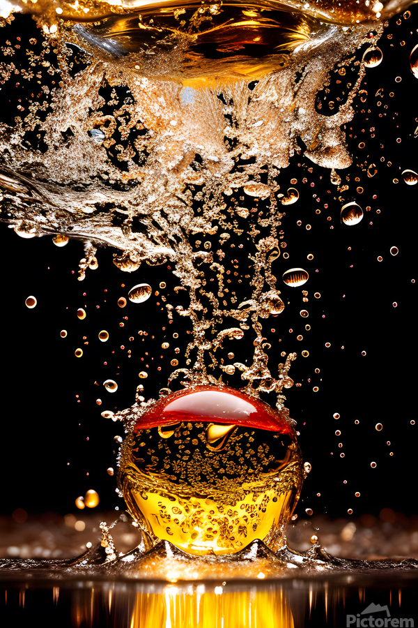 explosion splash cherry is falling into the water 1688049895.3845 by ...