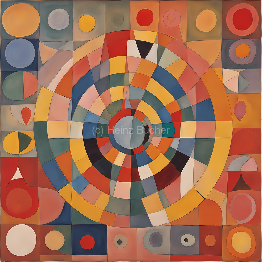 Vibrant Abstract Art With Geometric Shapes and Circles by Heinz Bucher ...