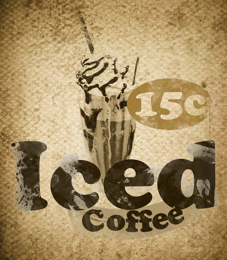 Iced Coffee Cafe Tin Sign by Jorgo Wall Art
