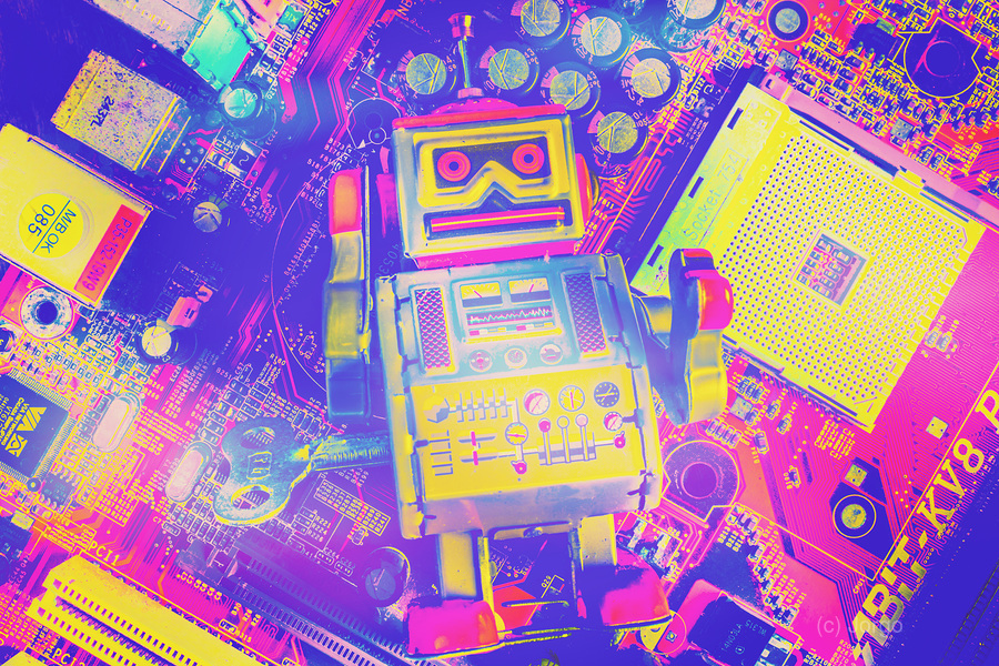 Retro reboot by Jorgo Wall Art