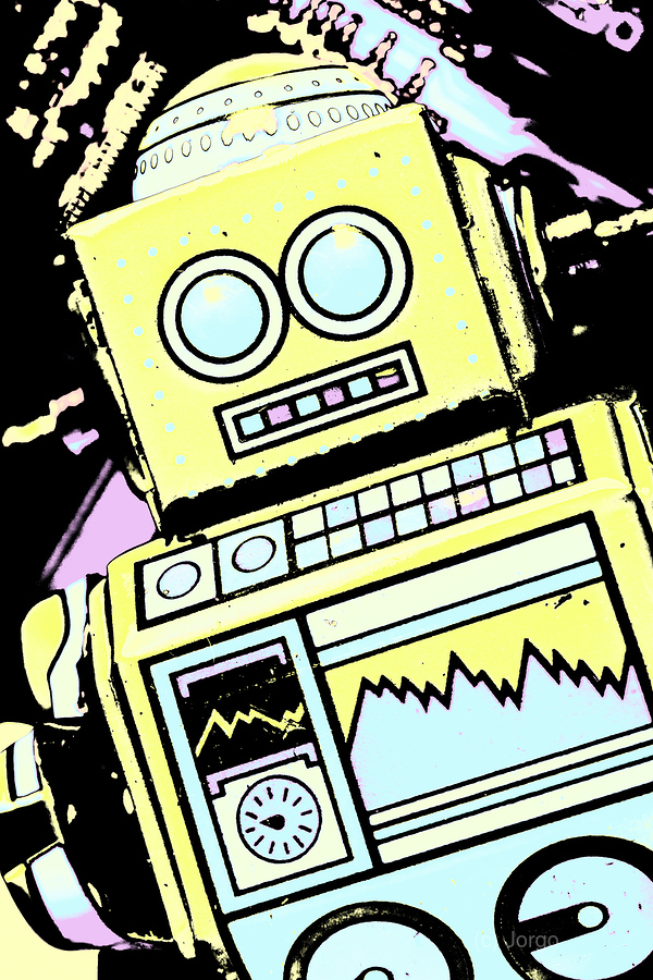 Bionic comic bot by Jorgo Wall Art