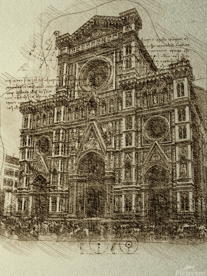 Architectural Drawing Florence by Bob Tamburello Wall Art