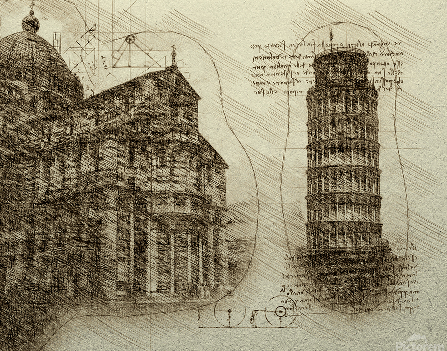 Architectural Drawings Pisa by Bob Tamburello Wall Art