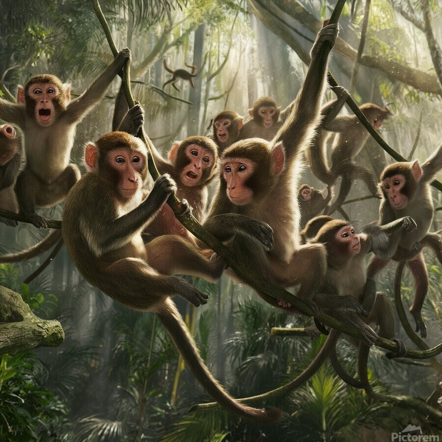 monkeys on trees