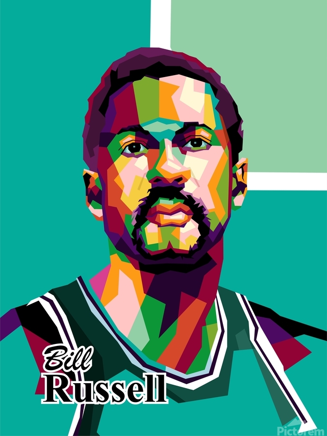 Legend basketball Bill Russell in amazing wpap pop art by Miru wpap pop ...