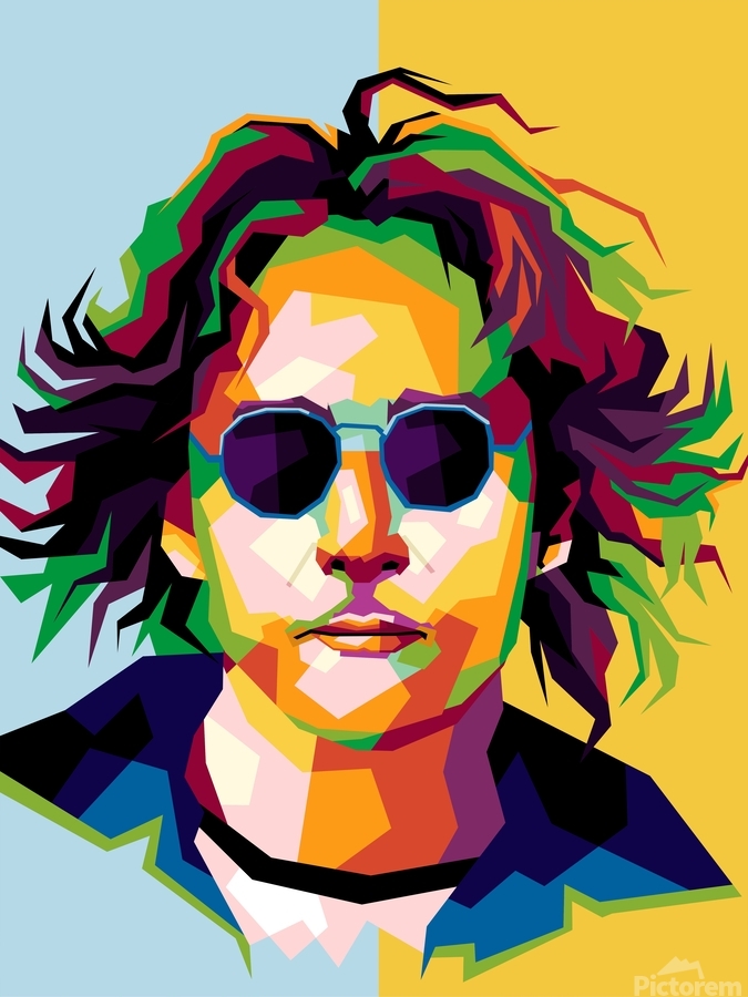 John Lennon fantastic stye in wpap pop art by Miru wpap pop art Wall Art