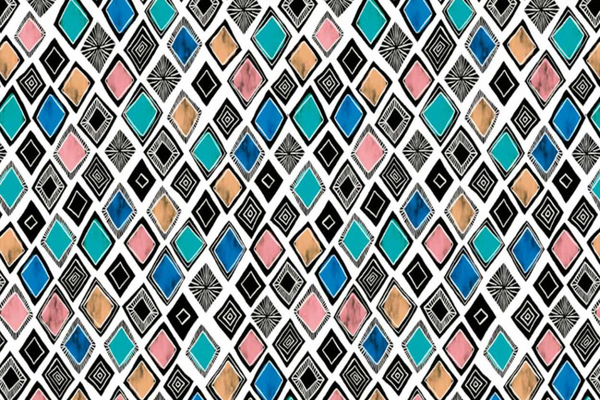 diamond shapes pattern by Etnousta Wall Art