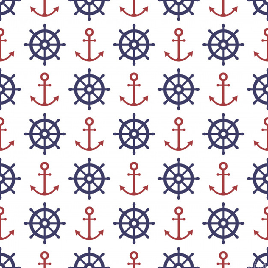 nautical seamless pattern by Etnousta Wall Art