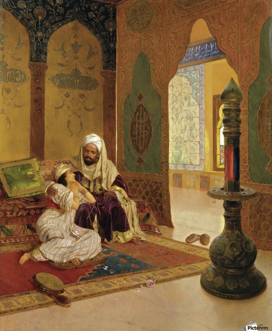 Romantic interlude by Rudolf Ernst Wall Art