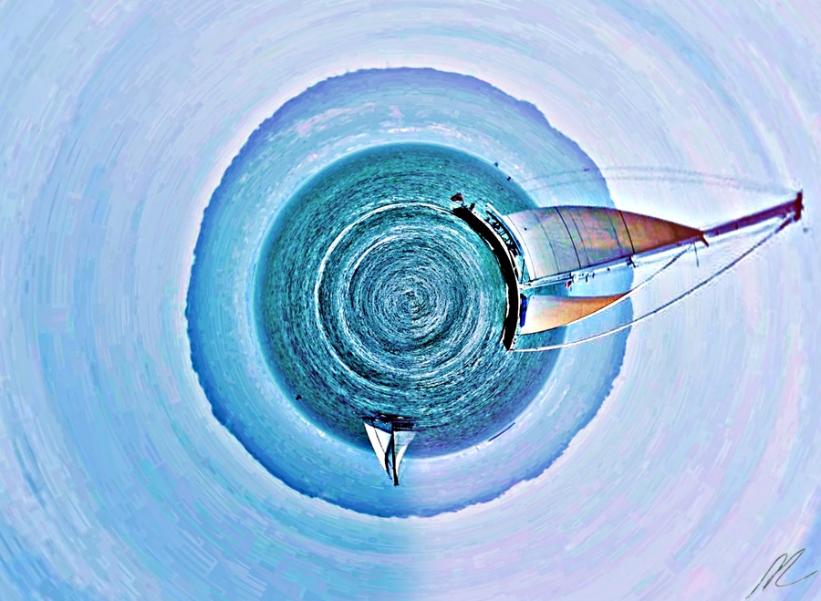 Sailboat Vortex by Bluewater Artistry Wall Art