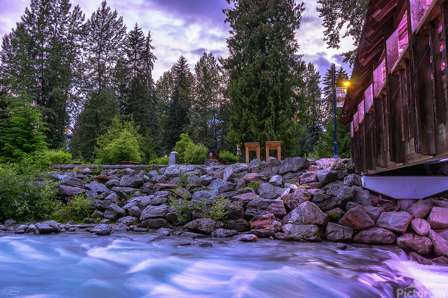 Bridge and river Watermark by J Browning Photography Wall Art