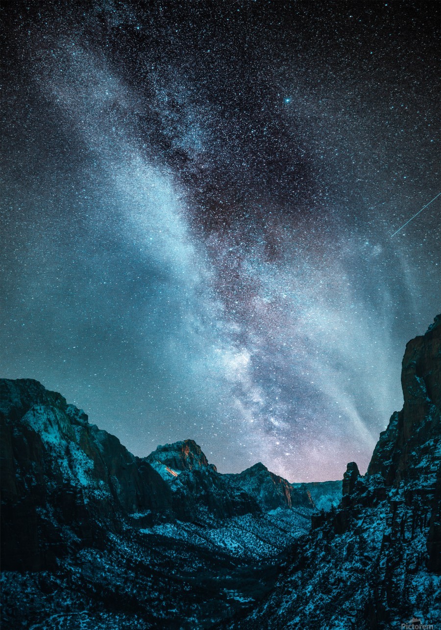 Blue Milky Way At Night by Okan28 Wall Art