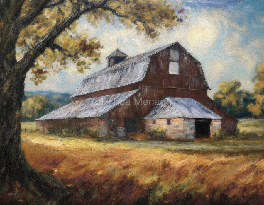My Love of Old Barns by Thea Menagh Wall Art