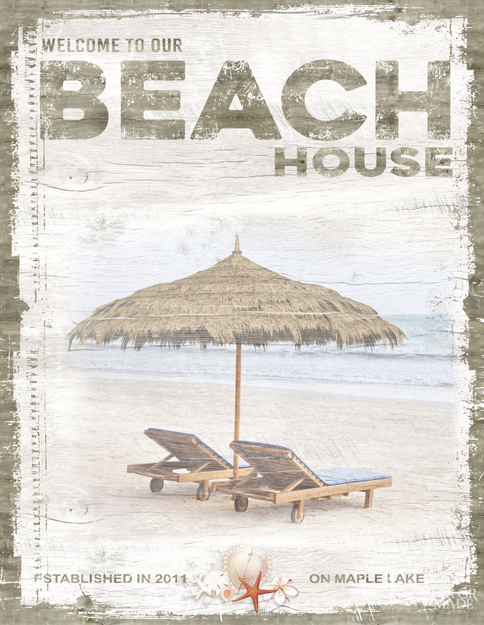 Mary s Vertical Beach Sign by Tammy Prebble Wall Art