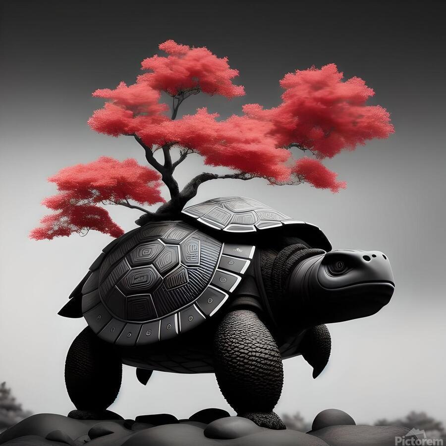 Tortoise Tempo in Red Timber by matrixailove Wall Art