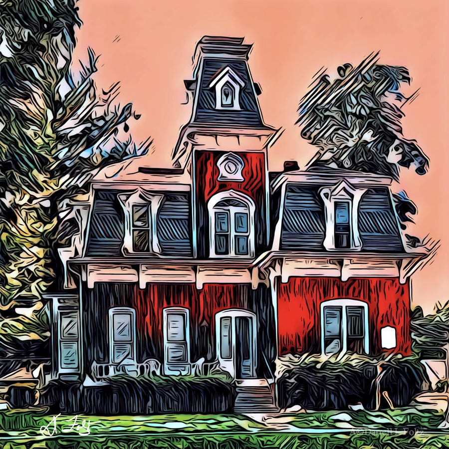 Dryden Victorian Lady_Cartoon Modern Style by Darrell L Foltz Wall Art