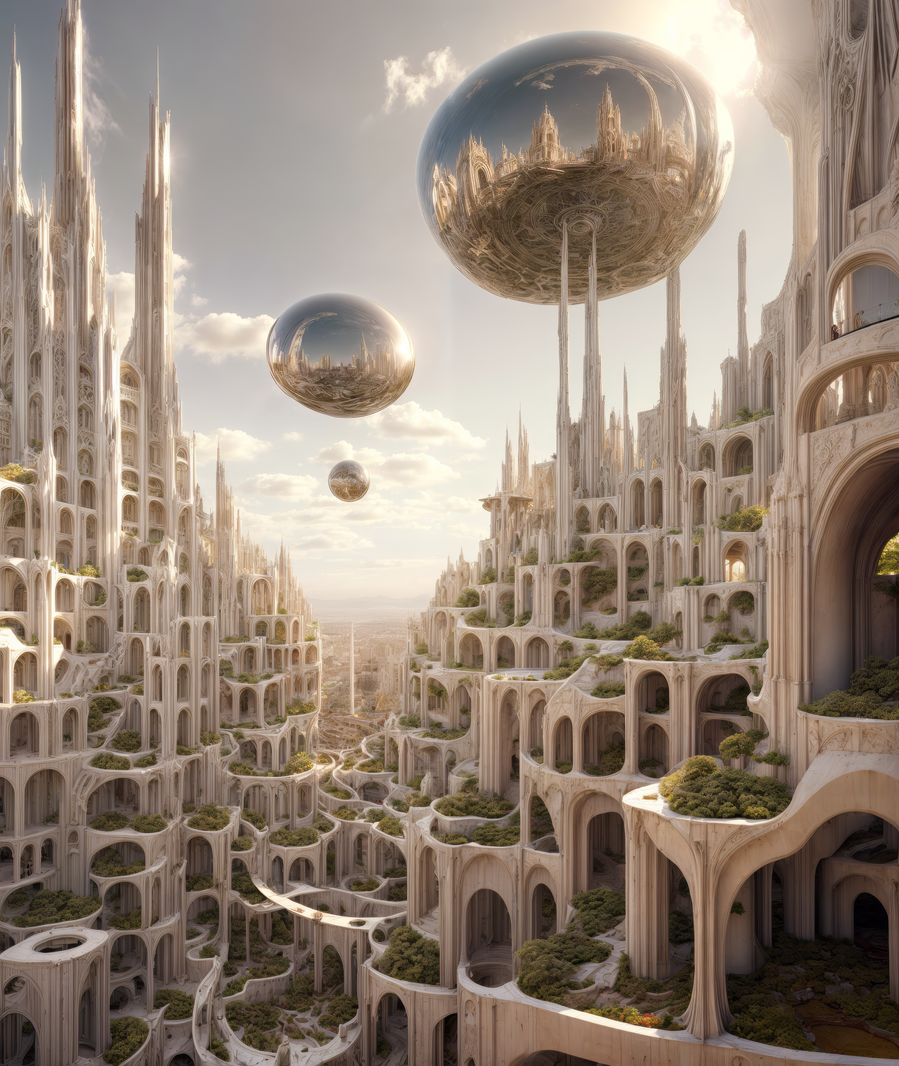 Cascading Structures by Aniima Illussiya Wall Art
