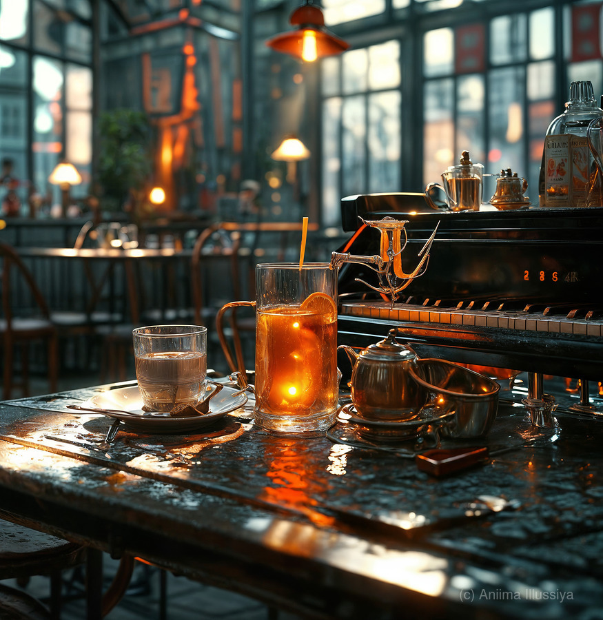 Colored Iced Tea by Aniima Illussiya Wall Art