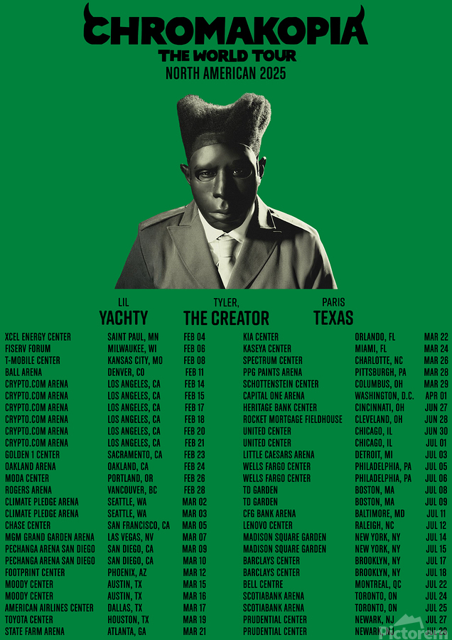 TylerTTyler The Creator Chromakopia World Tour date 2025 north america ...