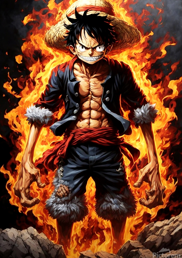 Angry Luffy by VIONA SUDAYAT Wall Art