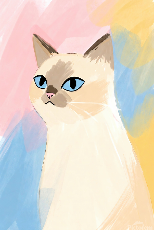 Regal Ragdoll Cat Portrait - Soft Blue Eyed Feline Digital Art by Chris ...