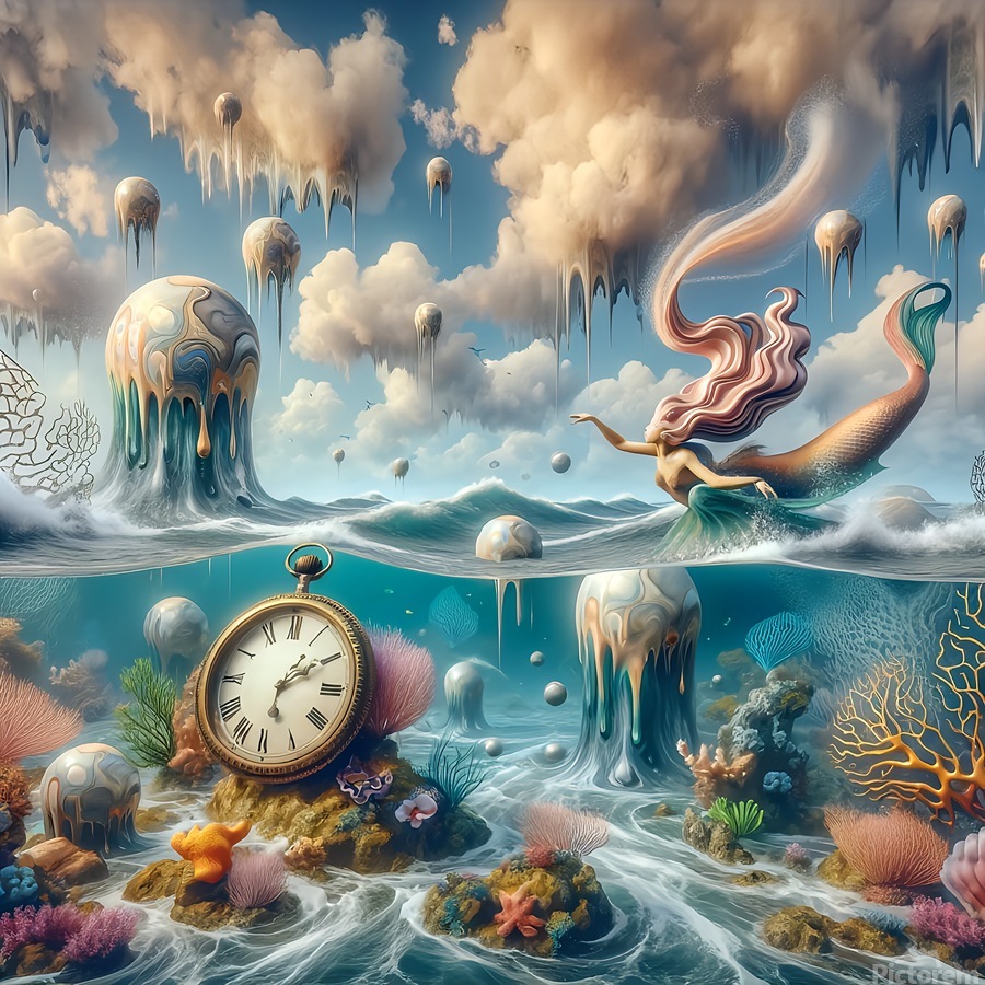 Surreal Waters: Timelessness in the Oceans Embrace by HLW Wall Art