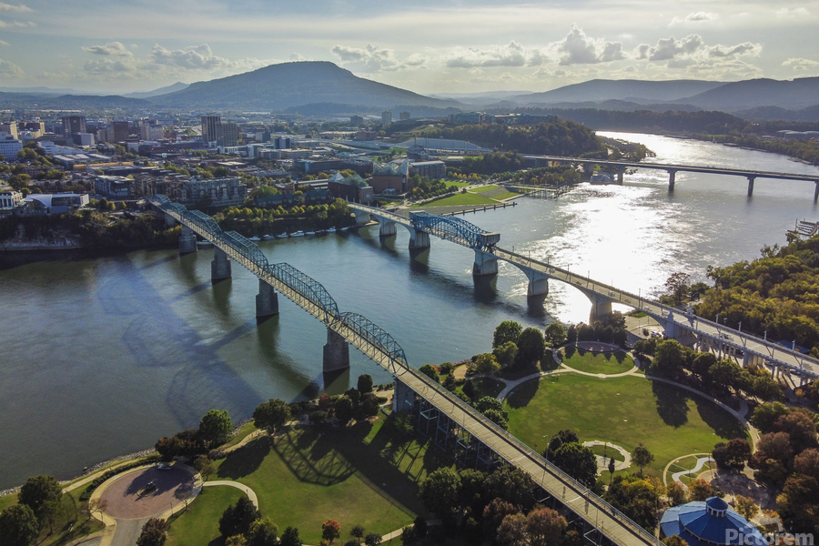 Chattanooga Three Bridges by ISOneedphotos Wall Art