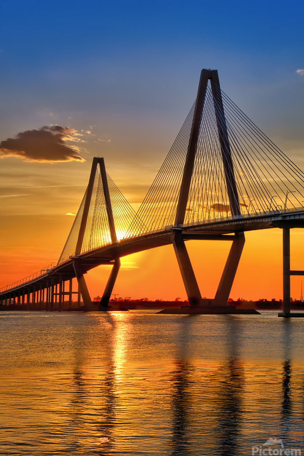 Sunset at the Arthur Ravenel Jr. Bridge at Charleston SC by Shelia Hunt ...
