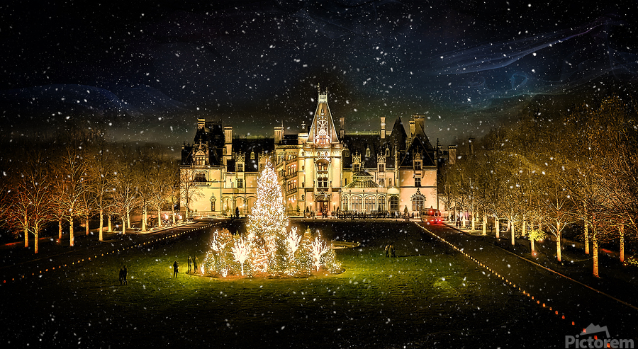 Christmas at Biltmore Mansion with Snow in Asheville NC by Shelia Hunt ...
