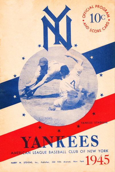 1945 New York Yankees Scorecard Art by Row One Brand Wall Art