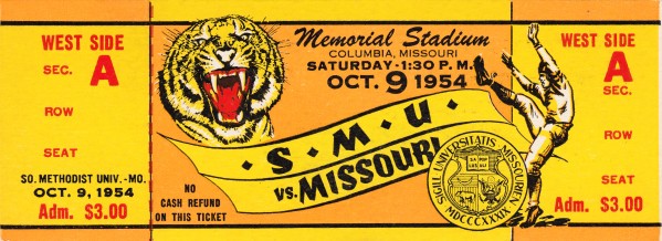 1954_College_Football_Missouri_Tigers_Ticket_Stub_Collection_Vintage ...