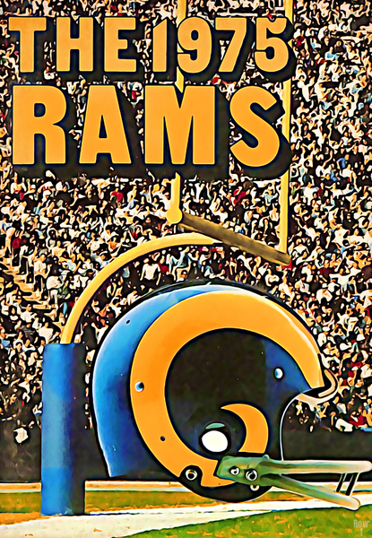 1975 LA Rams Retro Helmet Art by Row One Brand Wall Art