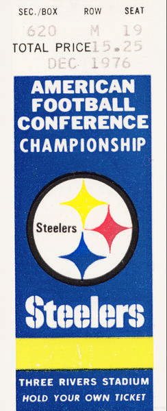 1976 Pittsburgh Steelers Ticket Stub Canvas by Row One Brand Wall Art