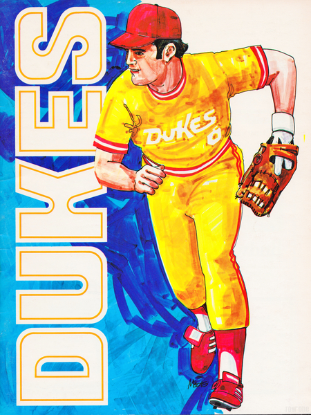 1977 Albuquerque Dukes Poster by Row One Brand Wall Art