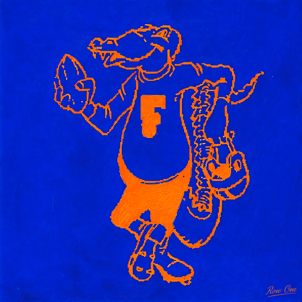 1950s Florida Gator Football Cartoon Art by Row One Brand Wall Art