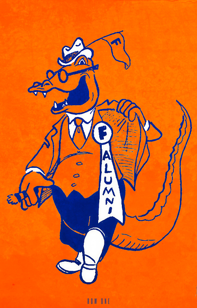 1950s Florida Gator Alumni Cartoon Art by Row One Brand Wall Art