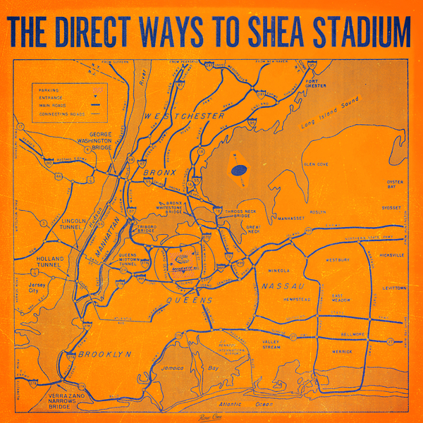 1960s Shea Stadium Map by Row One Brand Wall Art