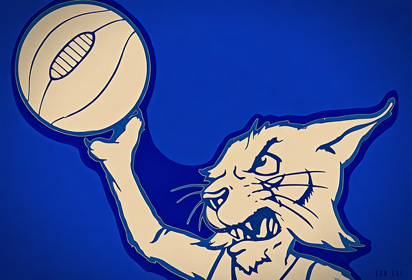 Vintage Kentucky Wildcat Cartoon Decal Art by Row One Brand Wall Art