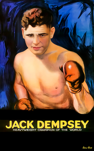 heavyweight champion jack dempsey boxer art by Row One Brand Wall Art
