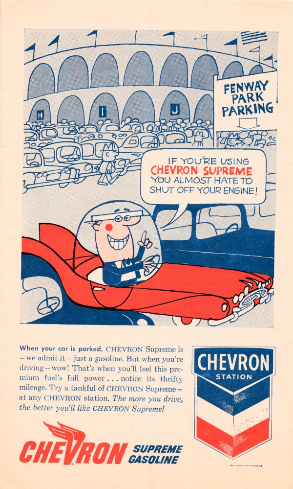vintage chevron gas ad fenway park poster by Row One Brand Wall Art