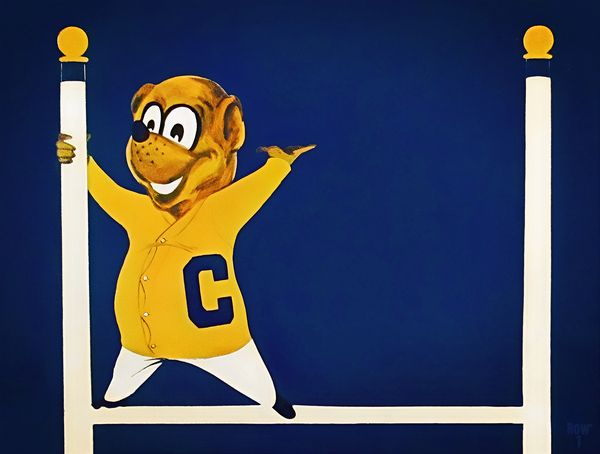 Vintage Cal Bear Cartoon Art by Row One Brand Wall Art