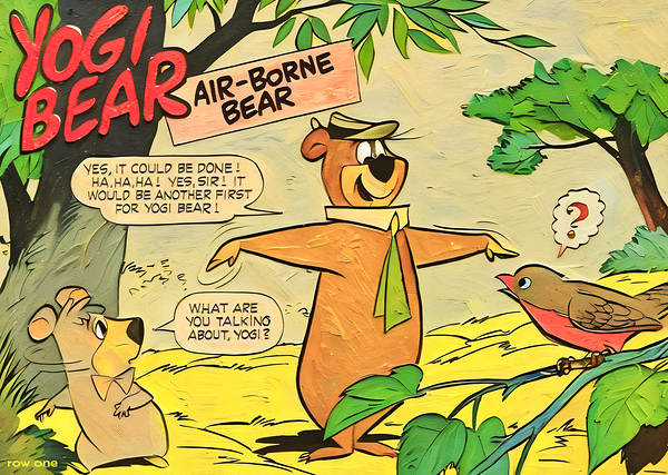 Yogi Bear Air Borne Bear by Row One Brand Wall Art