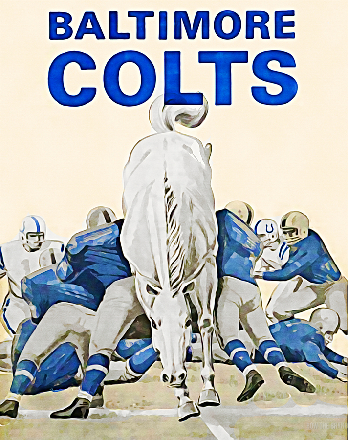 1963 Baltimore Colts Vintage Football Art by Row One Brand Wall Art
