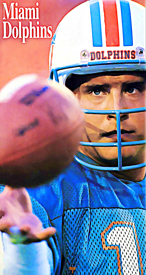 1988 Miami Dolphins Dan Marino Art by Row One Brand Wall Art