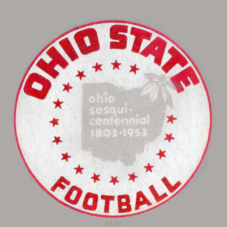 1953 Ohio State Buckeyes Football Artwork by Row One Brand Wall Art