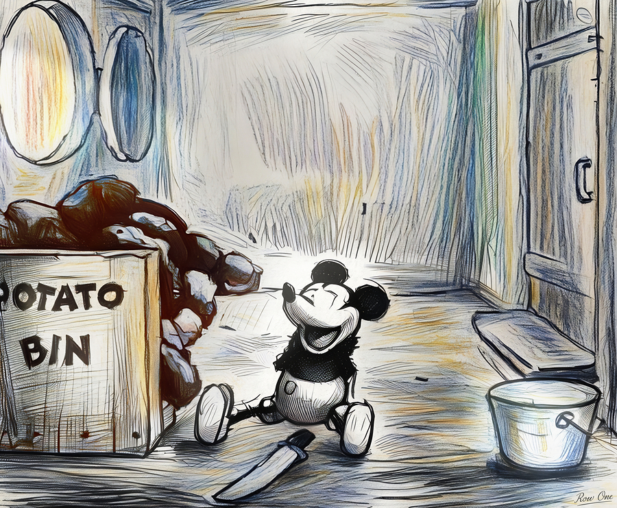 Steamboat Willie Cartoon Wall Art Potato Bin Scene by Row One Brand ...